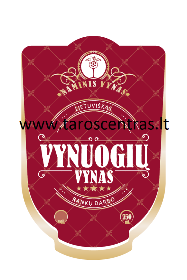 Lipni etiketė „Vynuogių vynas” Red – Taros centras